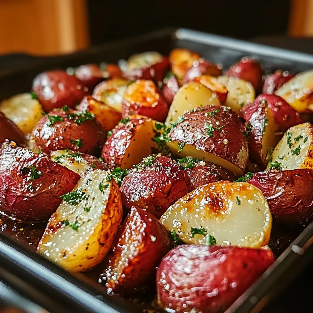 Crispy Garlic Herb Roasted Red Potatoes: Easy Side Dish